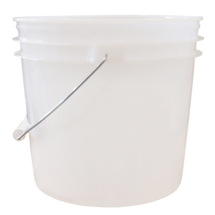 1 Gallon Natural HDPE Plastic Open Head Pail, 50 Mil, Metal Handle ...