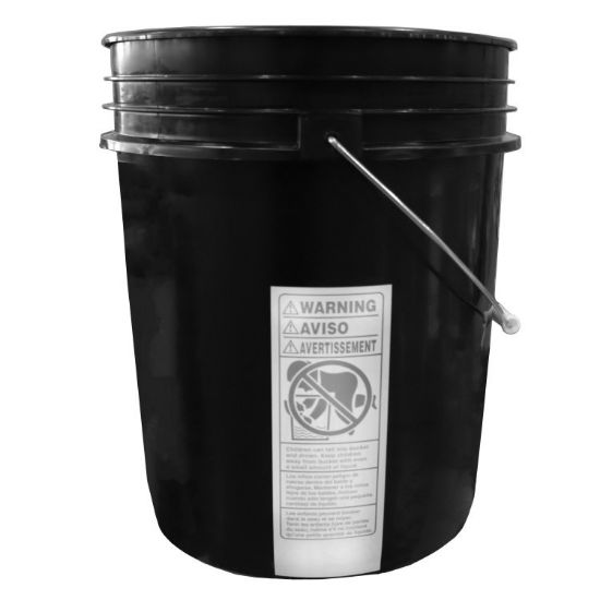 5 Gallon Black HDPE Open Head Pail, CWL, w/ Metal Bail. Pipeline Packaging