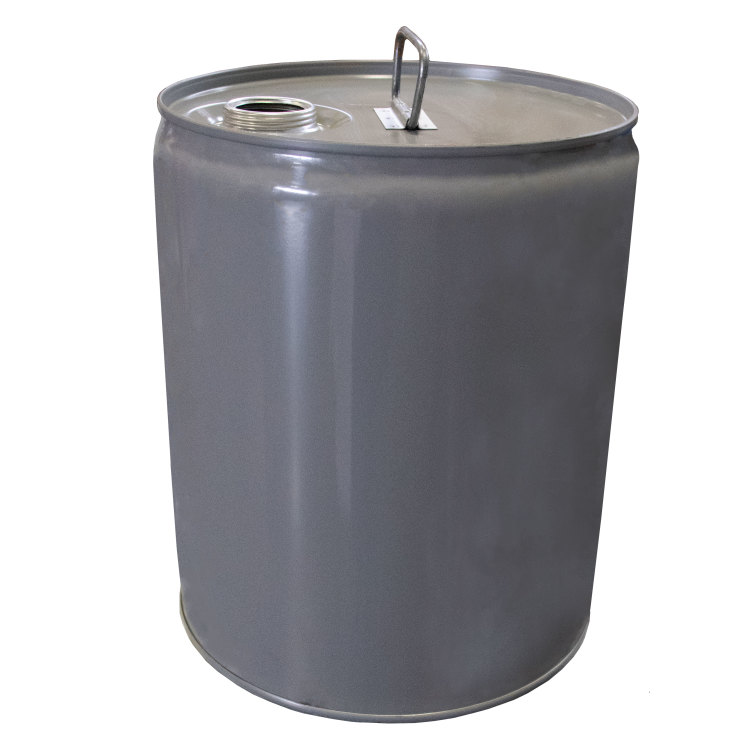 5 Gallon Gray Rust Inhibited Steel Tight Head Pail, 2 1/8" Screwcap ...