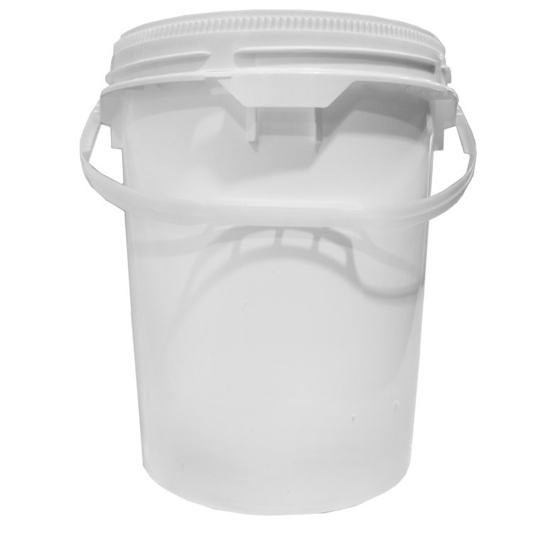5-Gallon White HDPE Plastic Screw Top Life Latch Pail, w/ Plastic Bail ...