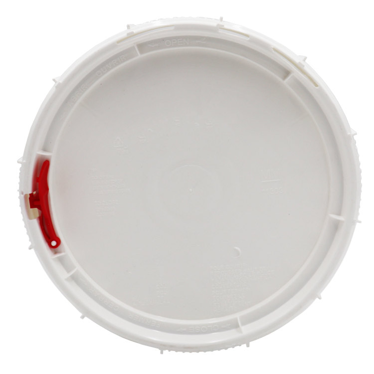 2-2.5 Gallon White HDPE Plastic Life Latch Screw Top Pail Cover, w ...
