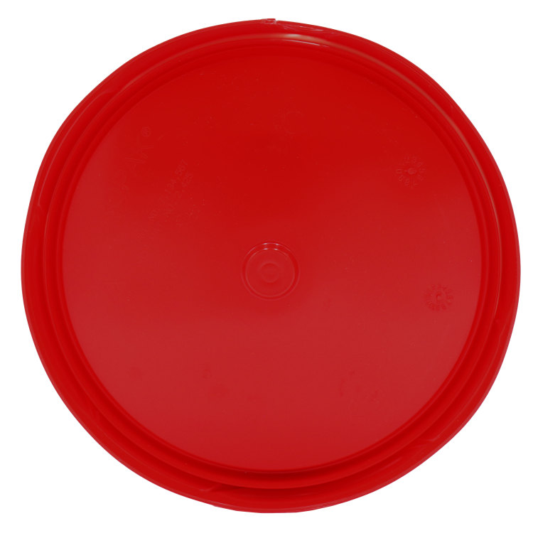 2 Gallon Red HDPE Plastic Pail Cover. Pipeline Packaging