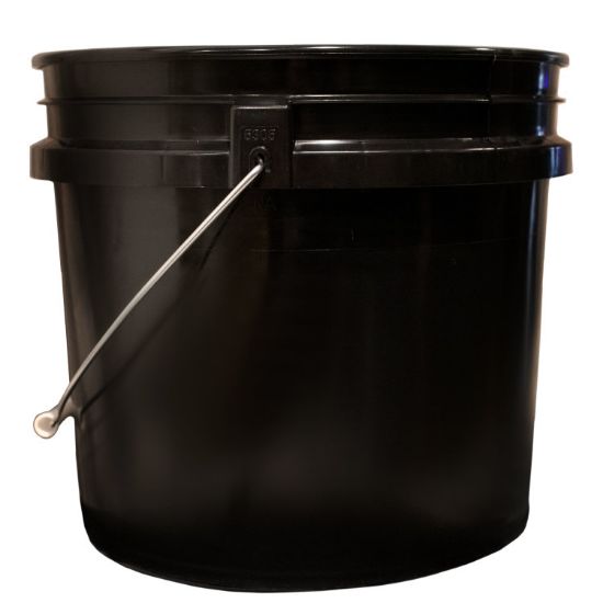 3.5 Gallon Black 40% Regrind HDPE Plastic Open Head Pail w/ Metal ...