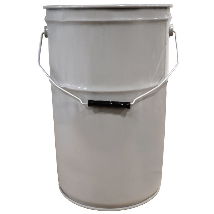 7 Gallon Gray Steel Open Head Pail, 6.5" Double Bead, Rust Inhibited ...