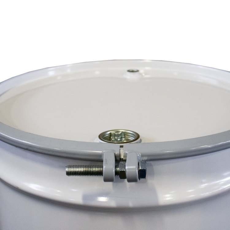 55 Gallon White Open Head Steel Drum, Buff Epoxy Phenolic Lining, w ...