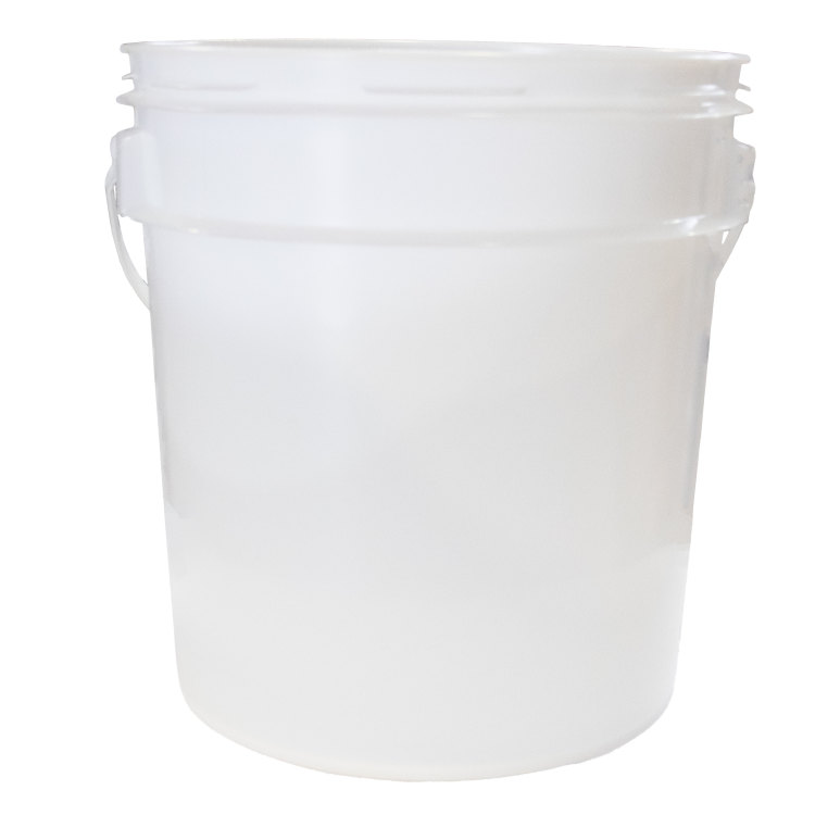 4-Gallon Natural HDPE Open Head Plastic Pail, w/ Plastic Handle ...