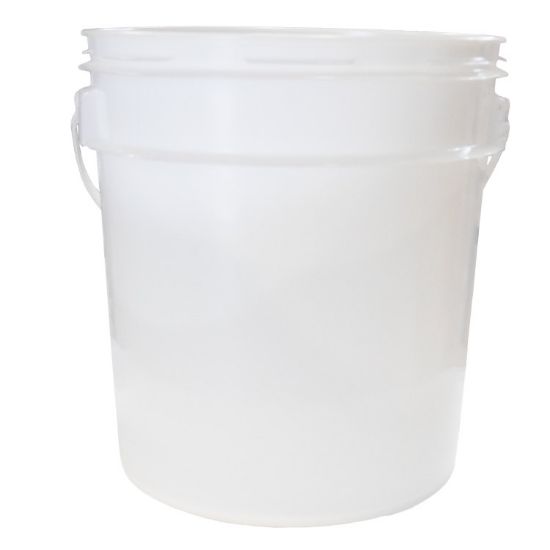 4-Gallon Natural HDPE Open Head Plastic Pail, w/ Plastic Handle ...